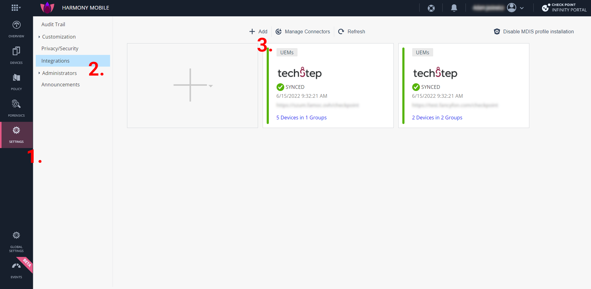 Checkpoint Harmony integration guide : Essentials MDM Support Center