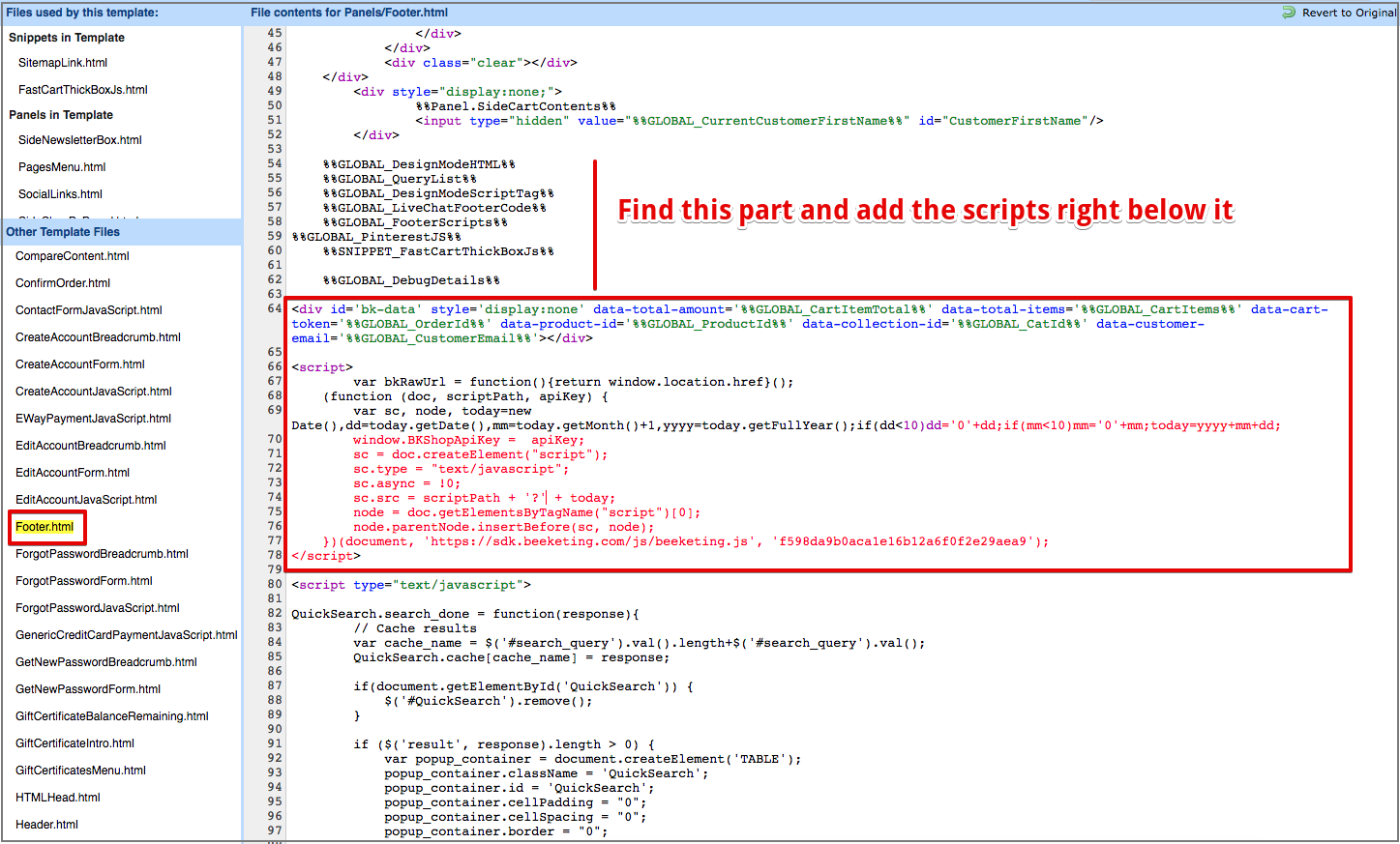 How to add Beeketing script into BigCommerce Blueprint themes? : Beeketing