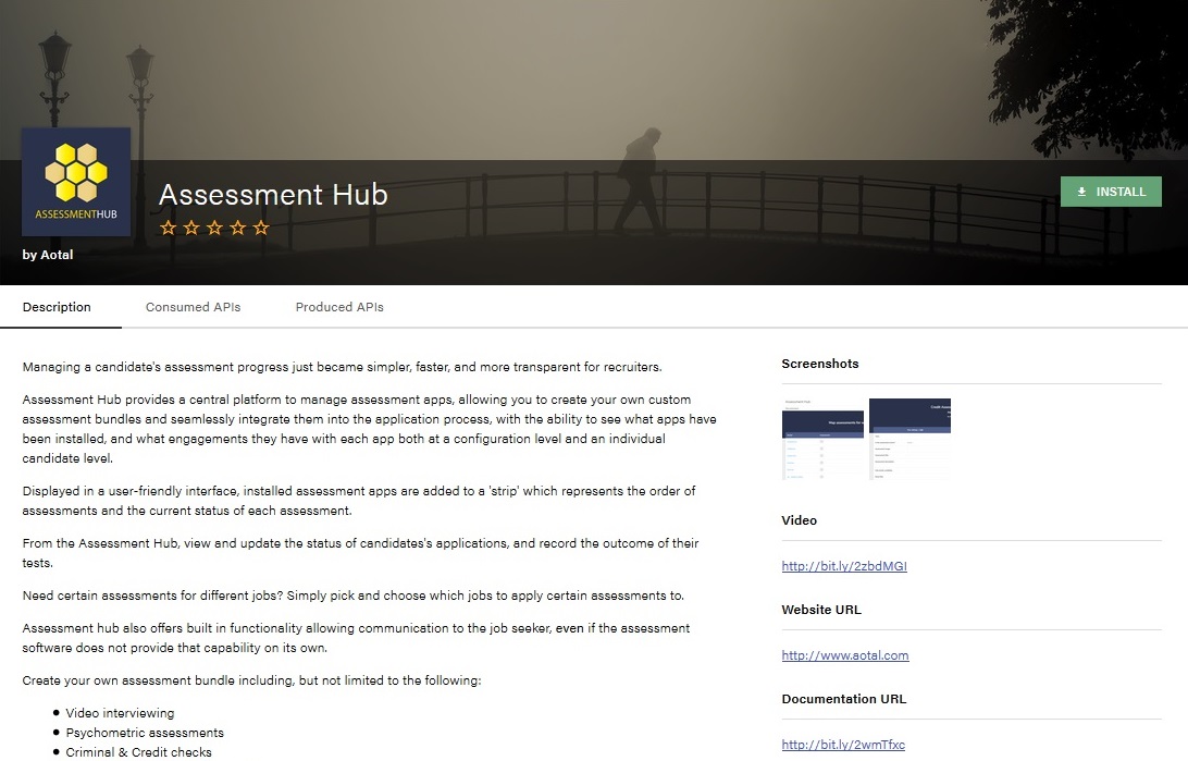 Installing Assessment Hub and Assessment Apps : SnapHire by Aotal