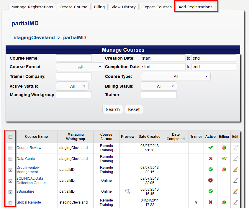 Manage Courses : Fountayn Knowledge Base