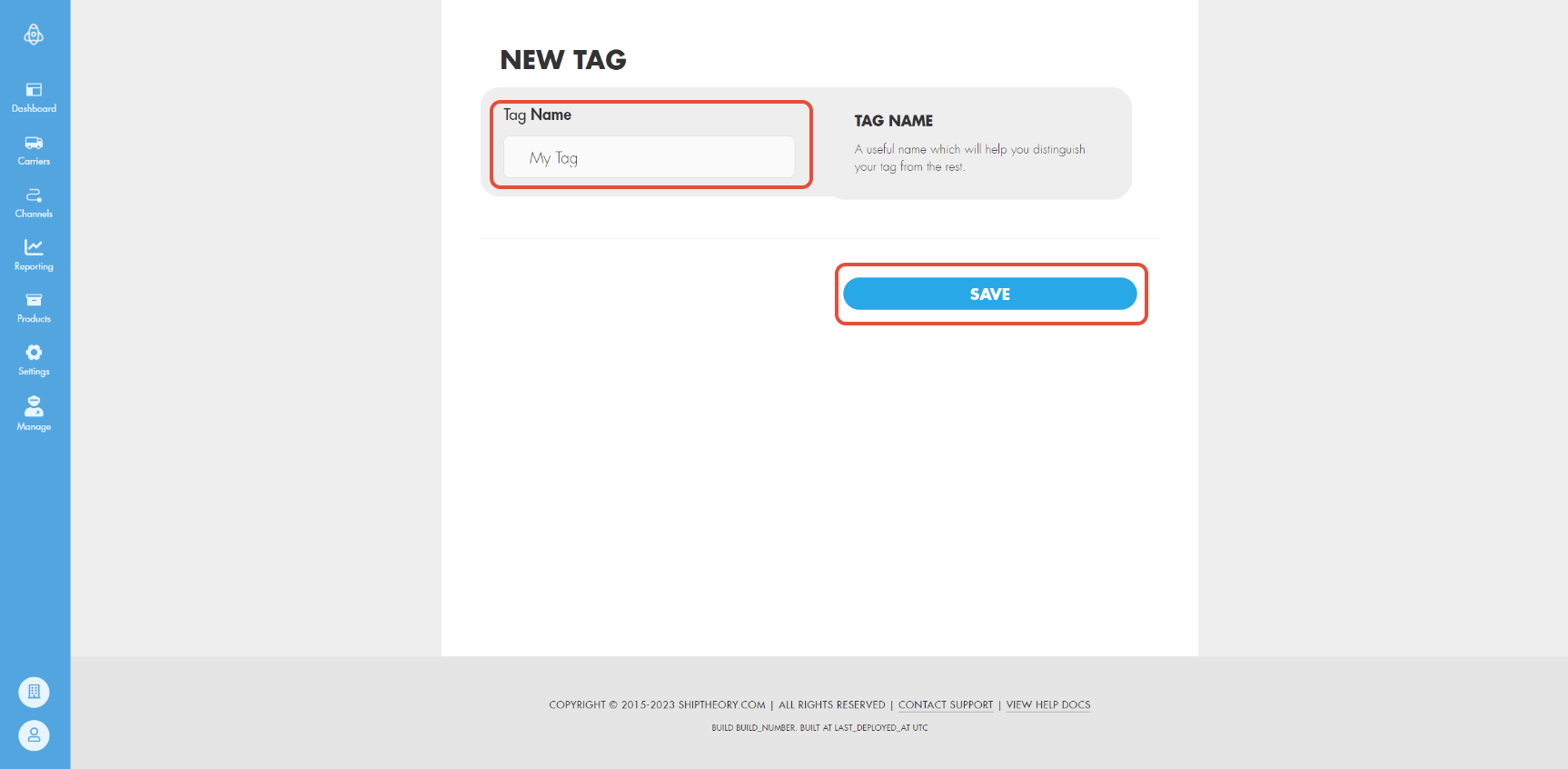 Managing Shipment Tags in Shiptheory : Shiptheory Support