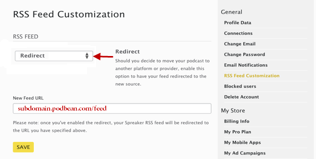 Redirect Podcast Feed With a 301 Redirect | Podbean Support