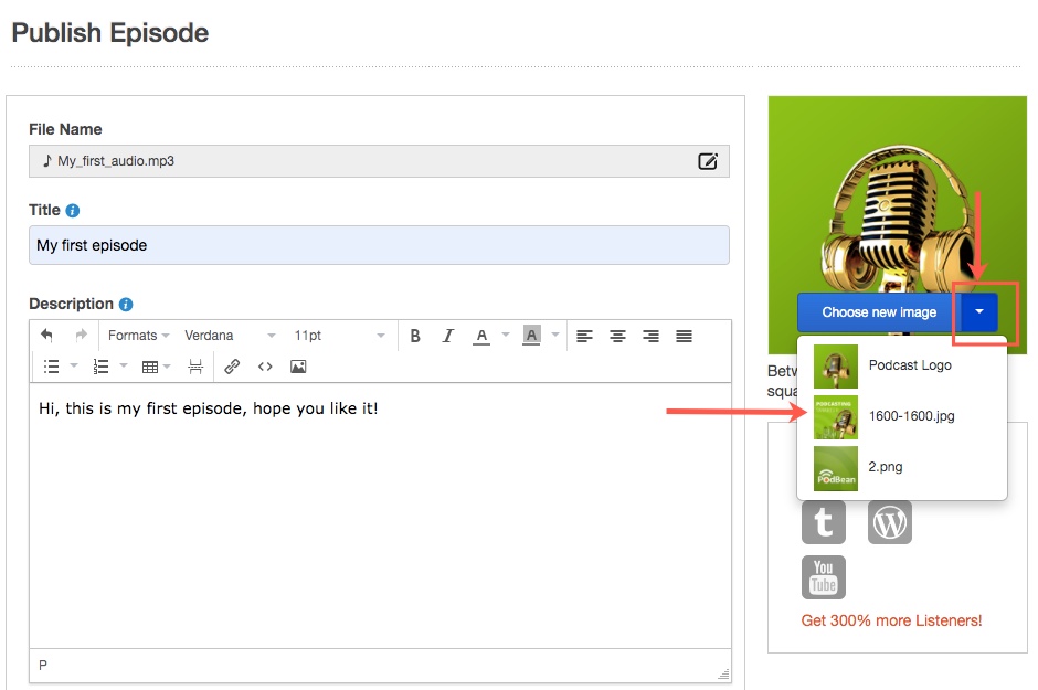 Adding the Episode Logo to My Episode | Podbean Support