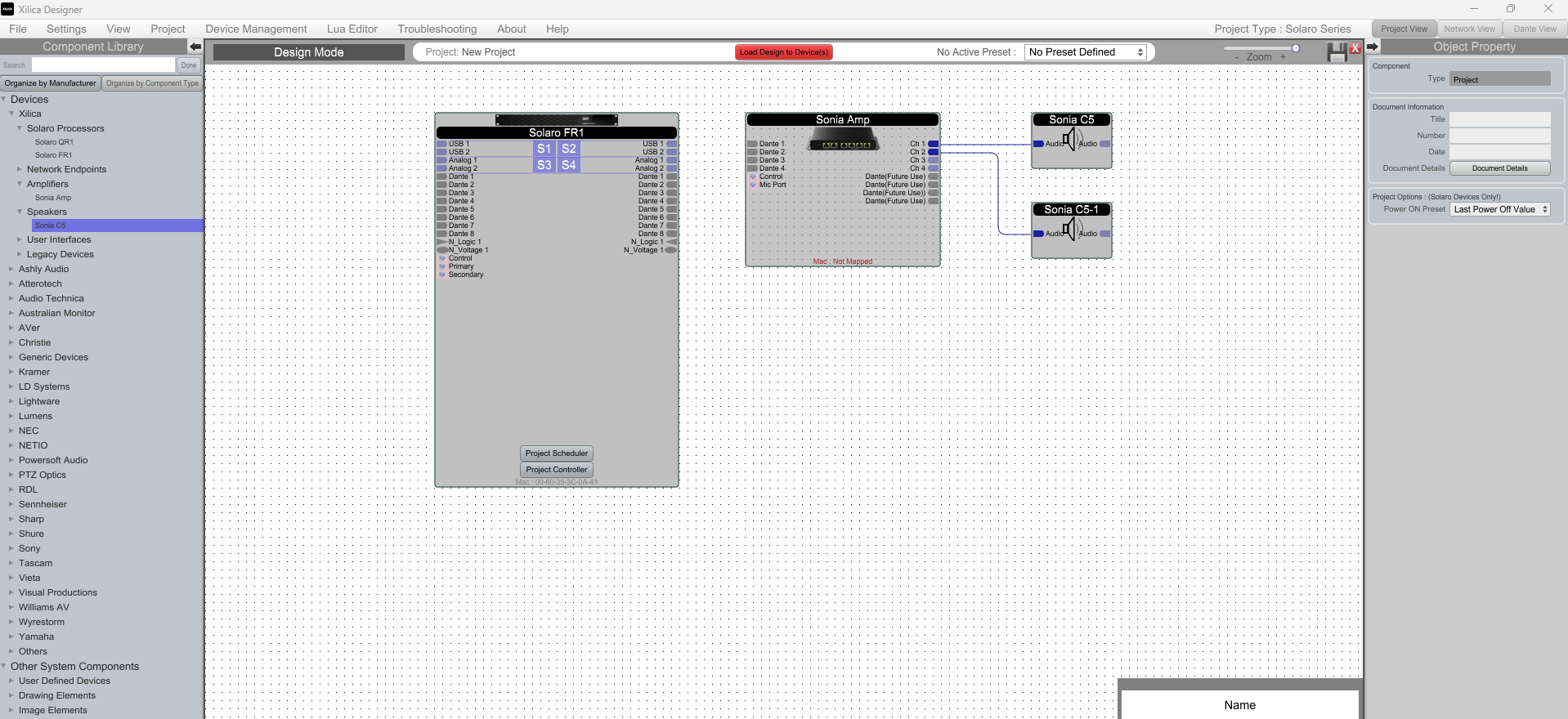 Creating a new project file