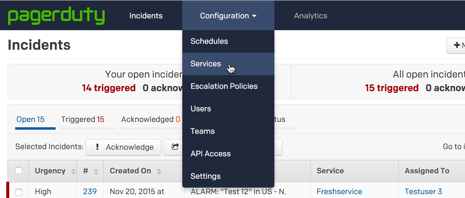 Using the Pagerduty integration in Freshservice : Freshservice