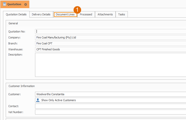 Adding Document Lines : Paradigm Software and Hosting