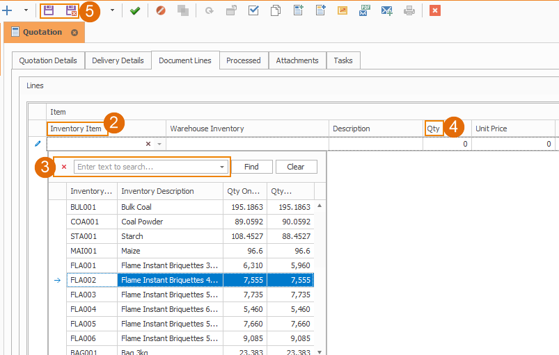 Adding Document Lines : Paradigm Software and Hosting