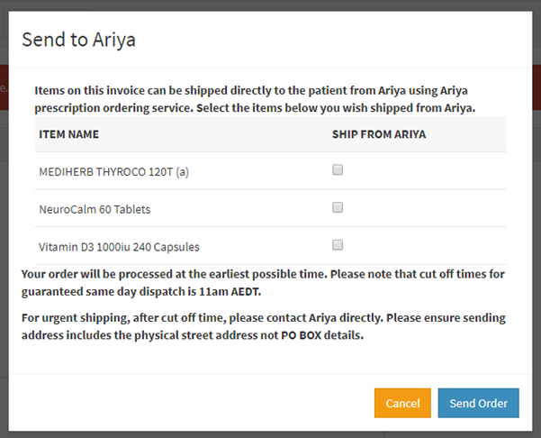 Ariya Health Integration - setup and ordering : SimpleClinic.net