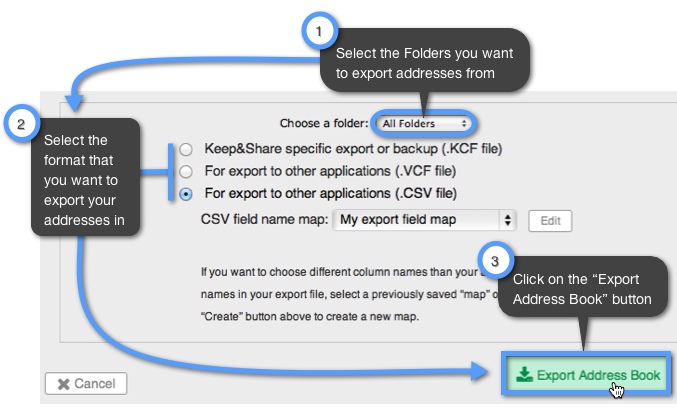 How do I export my Address Books? | Keep&Share Support : Support Portal