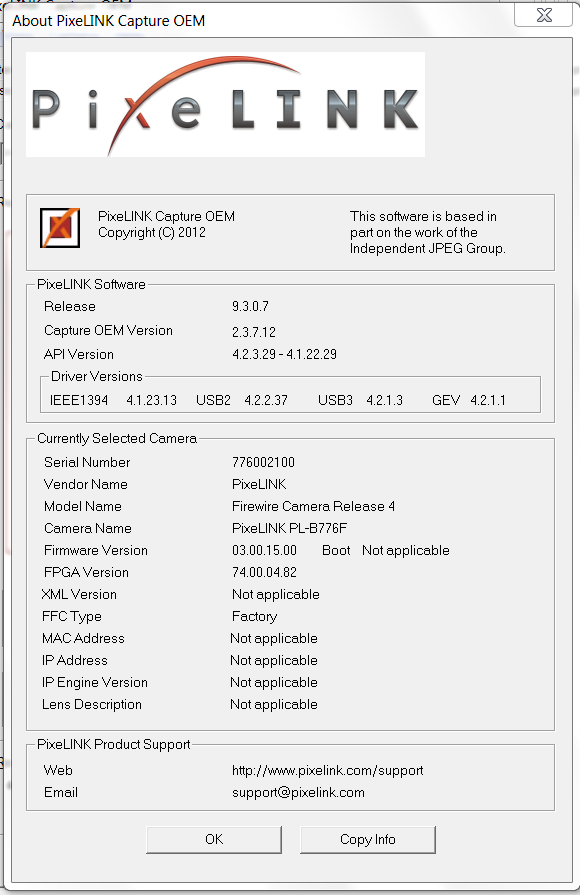 Menu Bar - Capture OEM : Pixelink Support