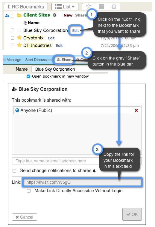 How do I create a link to my Bookmark? | Keep&Share Support : Support ...
