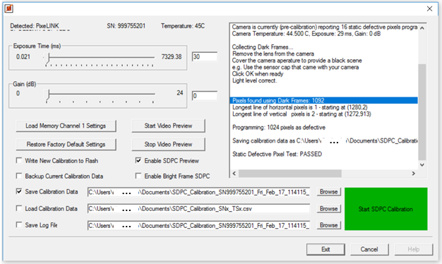 Static Defective Pixel Correction Wizard Manual : Pixelink Support