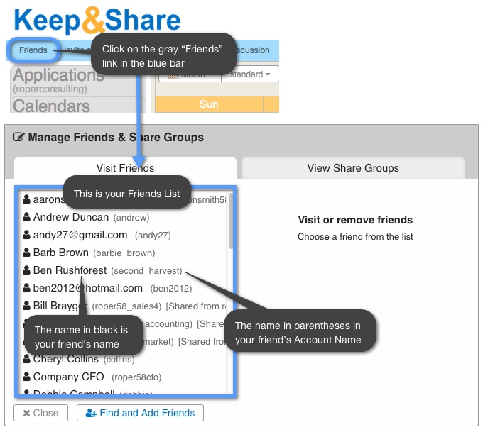 What is my Friends List? | Keep&Share Support : Support Portal