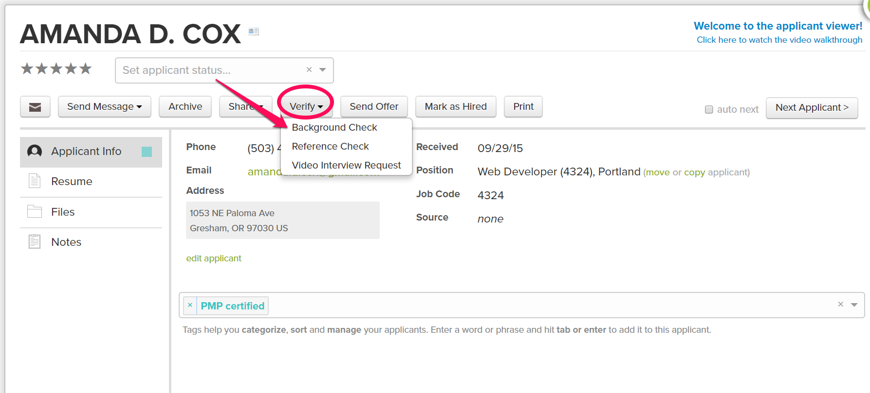 Background Checks : Applicant Tracking Software