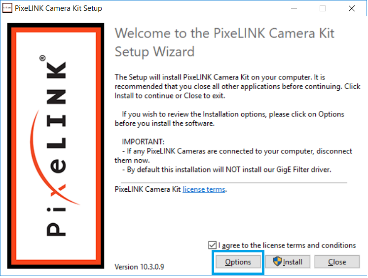 Installation Options for Pixelink Software v9 and above : Pixelink Support