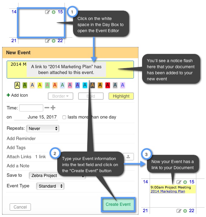 How can I attach a Document to an Event? | Keep&Share Support : Support ...