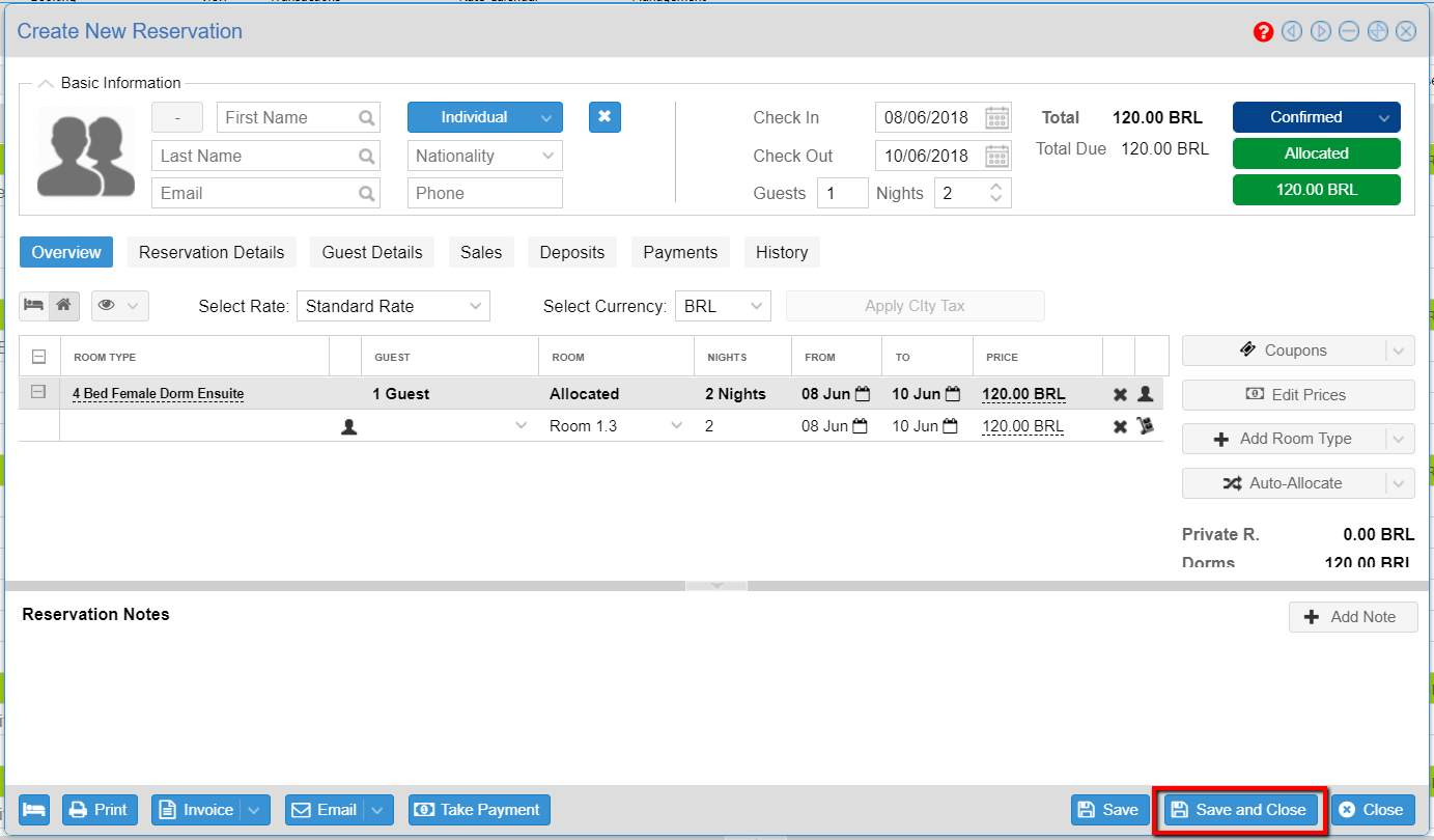 How to create a simple booking : FrontDesk Master Help Desk