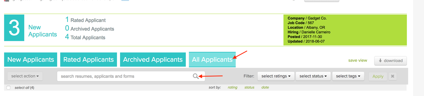 Options for Duplicate Applicants : Applicant Tracking Software