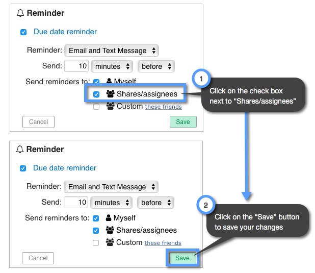 How can I send Task reminders to others? | Keep&Share Support : Support ...