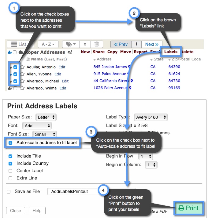 How can I make sure that my addresses fit on my printed labels ...
