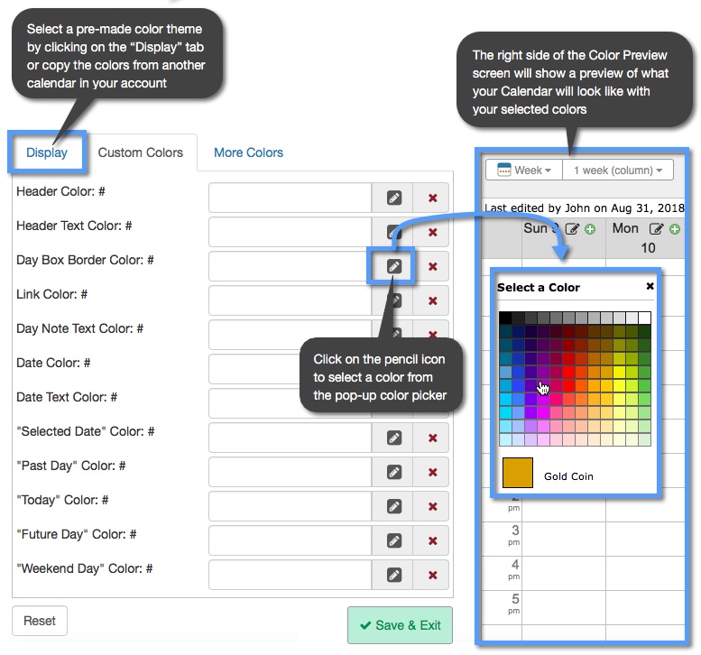 How can I customize my Calendar Colors? | Keep&Share Support : Support ...