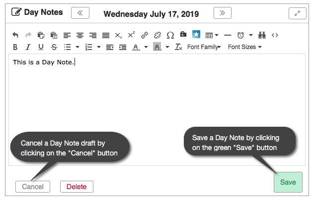 How do I create a Day Note? | Keep&Share Support : Support Portal