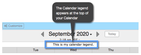 What's a Calendar Legend? | Keep&Share Support : Support Portal