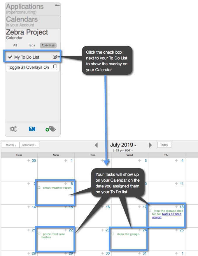 How do I use Calendar overlays with To Do Lists? | Keep&Share Support ...