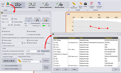 How do I manage indices for audiometry? : Otoconsult Helpdesk