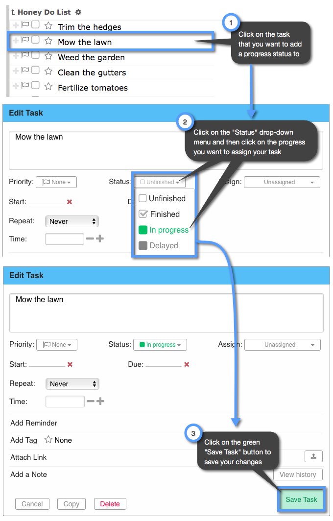 How do I assign a progress status to my Tasks? | Keep&Share Support ...