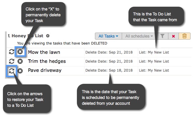 What is the To Do List "Trash Can"? : Support Portal