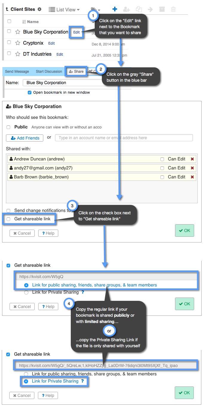How do I create a link to my Bookmark? | Keep&Share Support : Support Portal