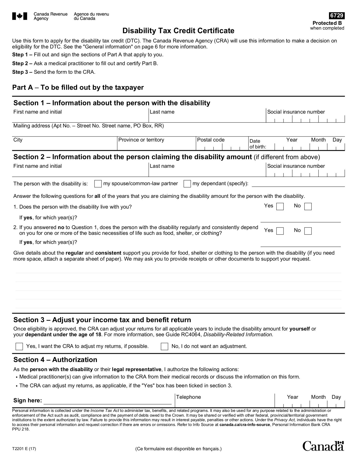 Canada Revenue Agency Disability Tax Credit Certificate Juno EMR Canada Revenue Agency Disability Tax Credit Certificate Juno EMR