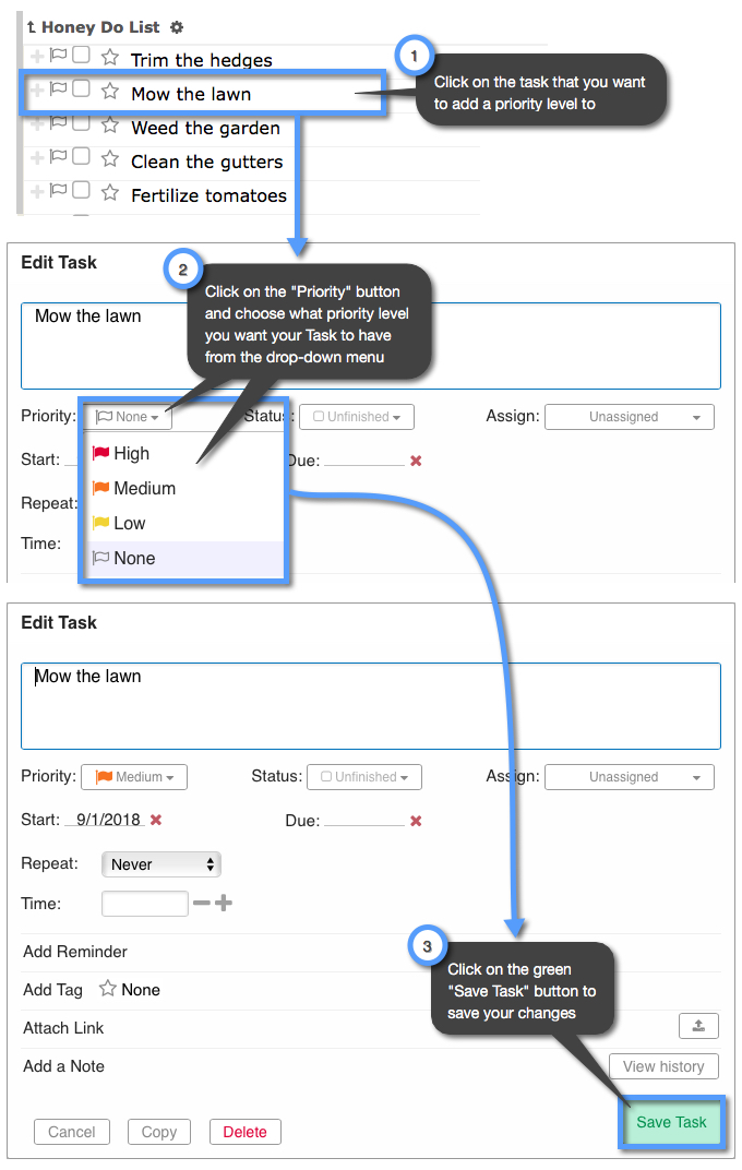 How can I set priorities to Tasks? | Keep&Share Support : Support Portal