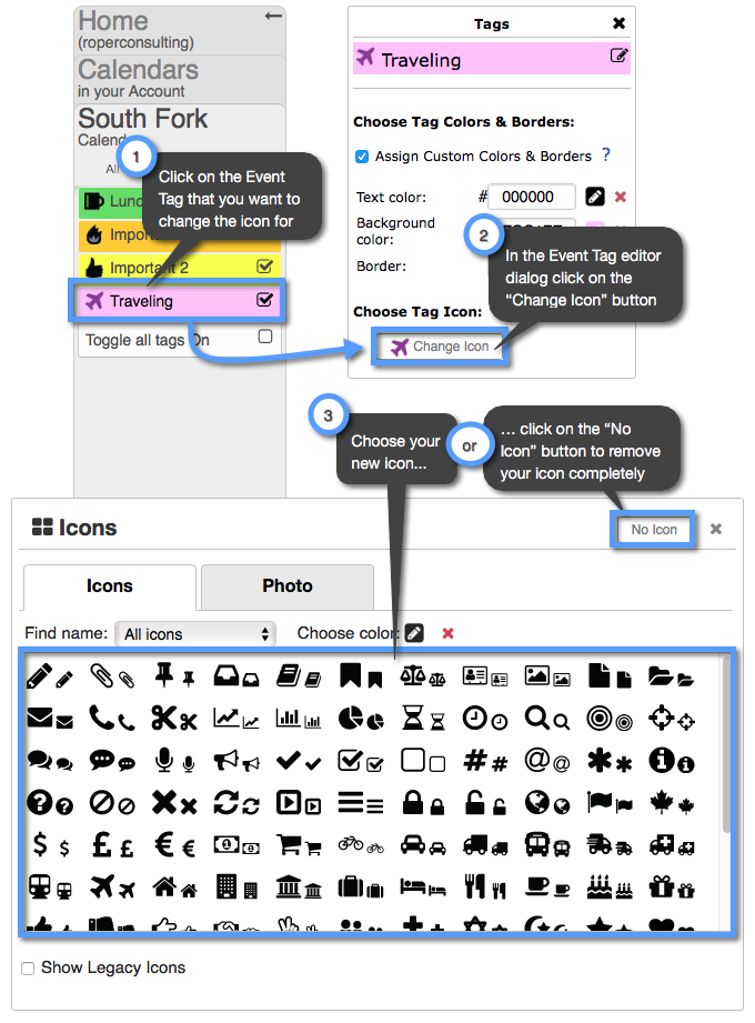 How can I add an icon to my Event Tag? | Keep&Share Support : Support ...