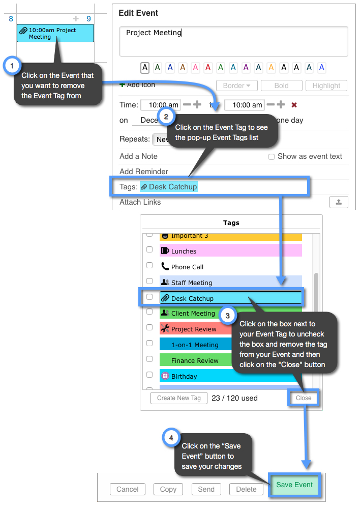 How can I remove an Event Tag from an Event? | Keep&Share Support ...