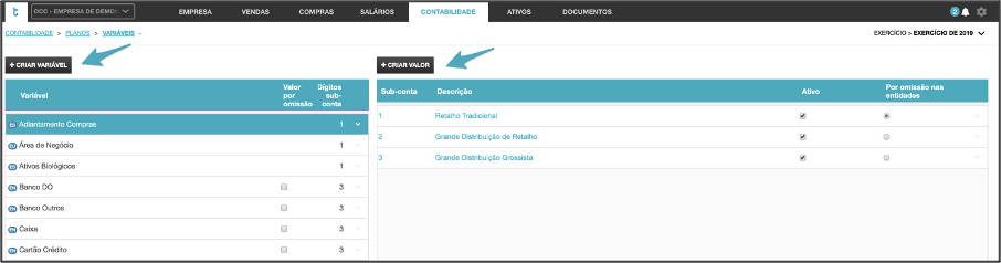 Variáveis do plano de contas SNC : Centro de Ajuda TOConline