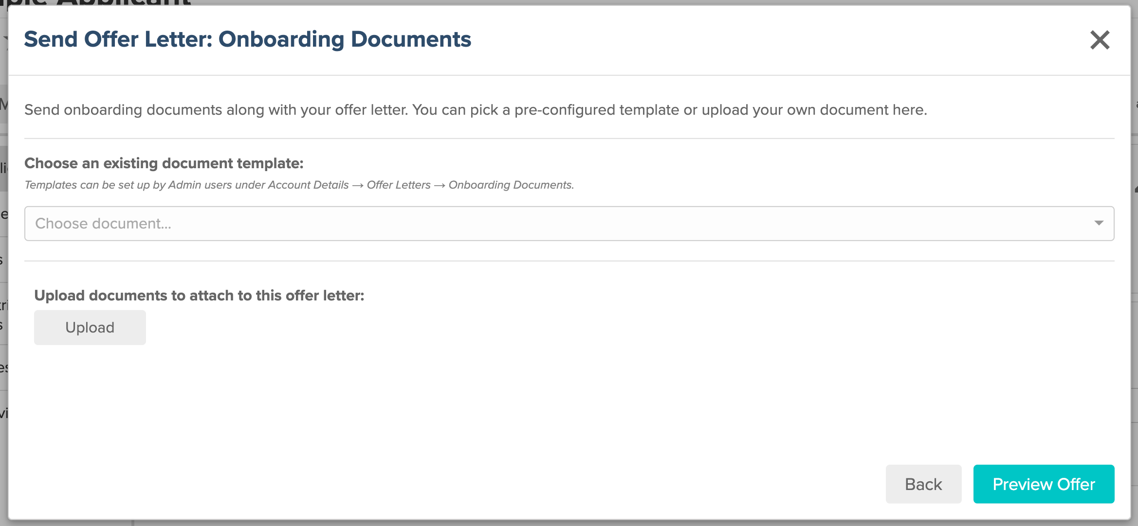 Sending Offer Letters and Onboarding Documents : Applicant Tracking ...
