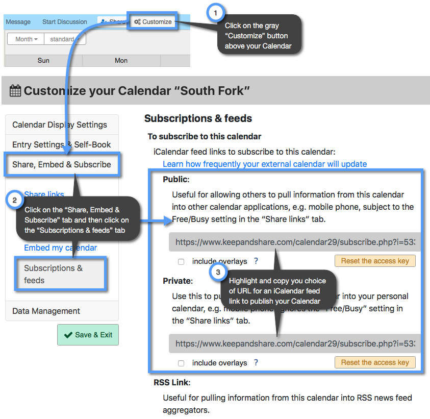 Public vs. private iCalendar feeds | Keep&Share Support : Support Portal