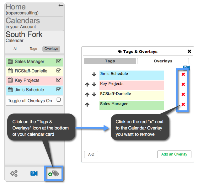 How can I remove a Calendar Overlay? | Keep&Share Support : Support Portal
