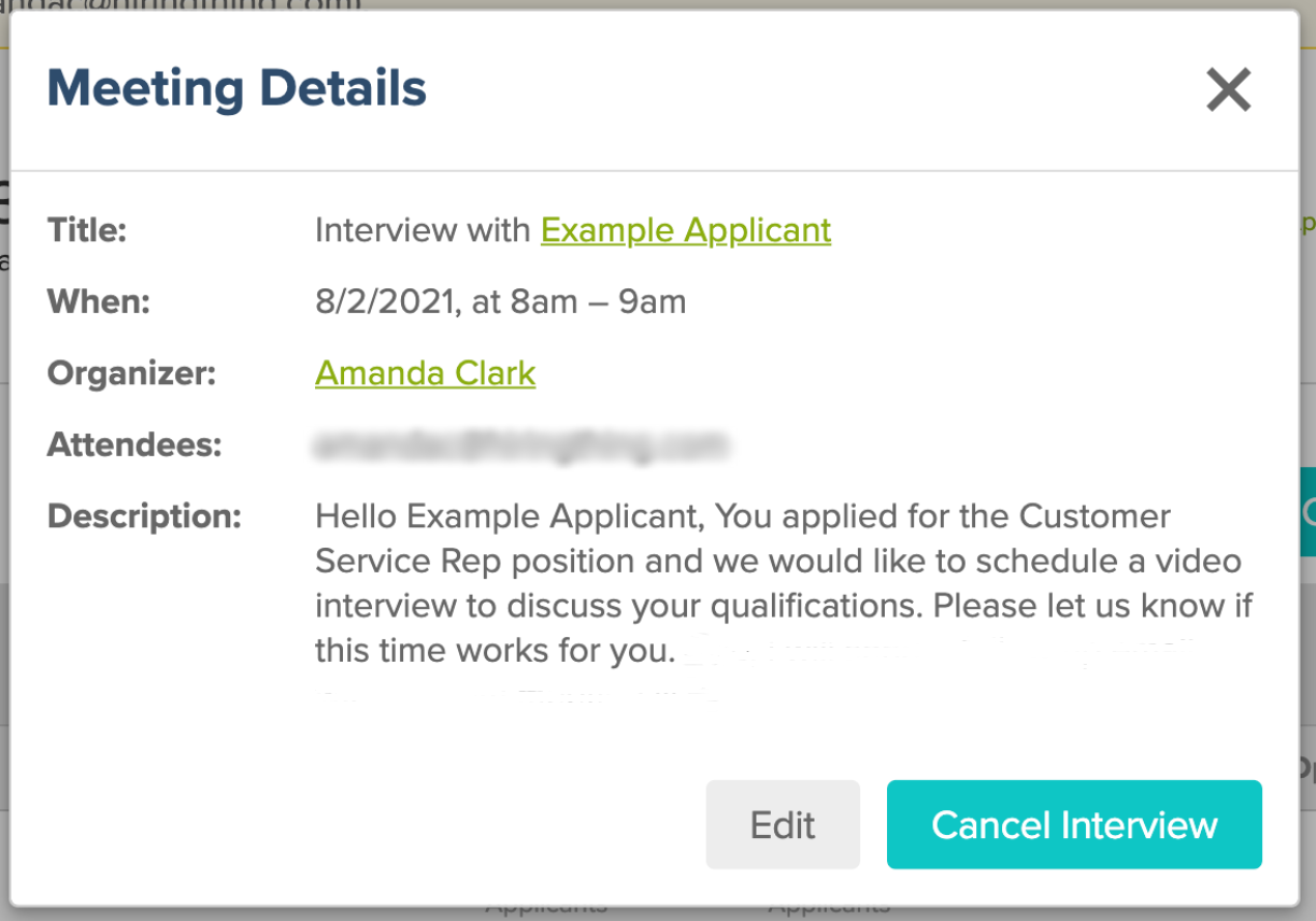 How to Edit or Cancel a Scheduled Interview : CheckWriters Recruit Support