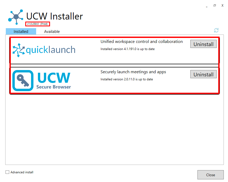 Using UCW Secure Browser with MS Office 365 and MS Teams : Quicklaunch