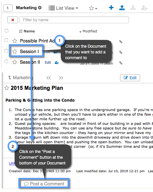 How do I add comments to my Files? | Keep&Share Support : Support Portal