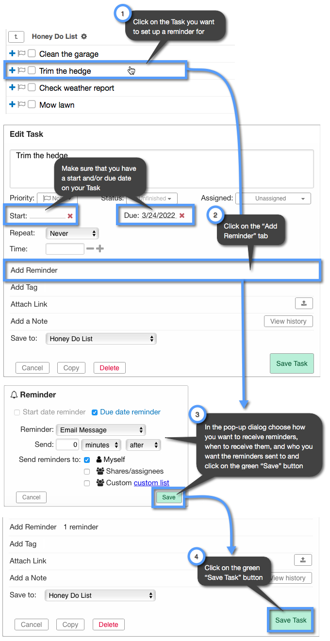 How do I add reminders to my Task dates? | Keep&Share Support : Support ...