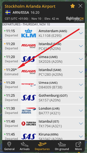 What does the asterisk (*) mean next to a flight time? : Flightradar24 ...