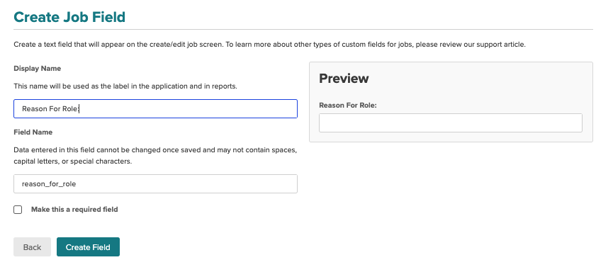 Create Custom Job Fields : CheckWriters Recruit Support