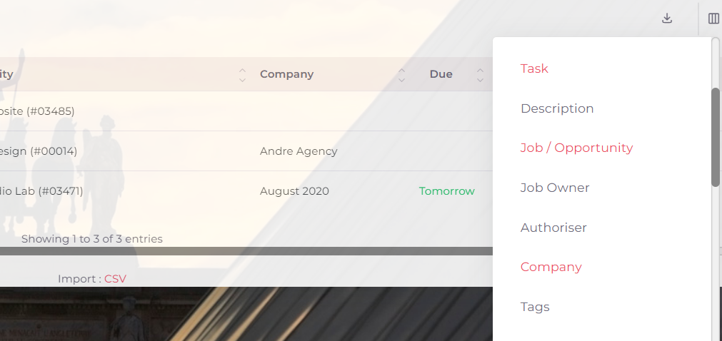 Data tables (columns, exports and re-ordering) : Magnetic Knowledge base