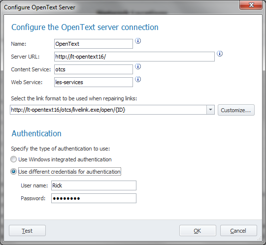 How do I connect LinkFixer Advanced to my OpenText Content Server ...