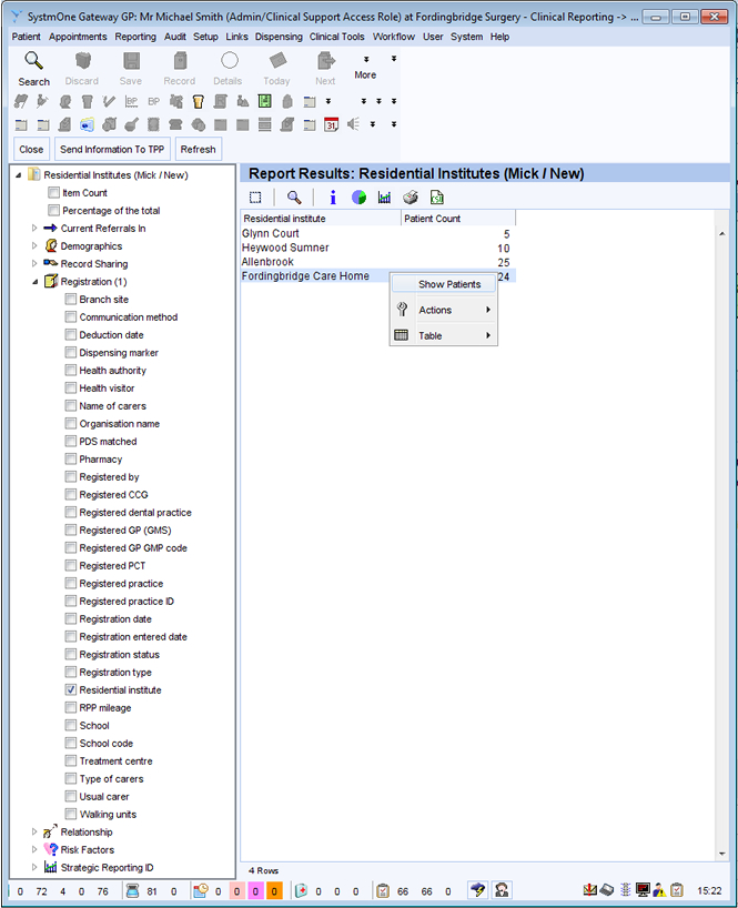 Reporting on Residential Institute Codes and Updating Records : Ardens
