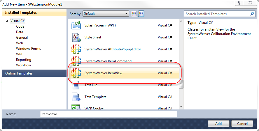 SystemWeaver extension views : SystemWeaver
